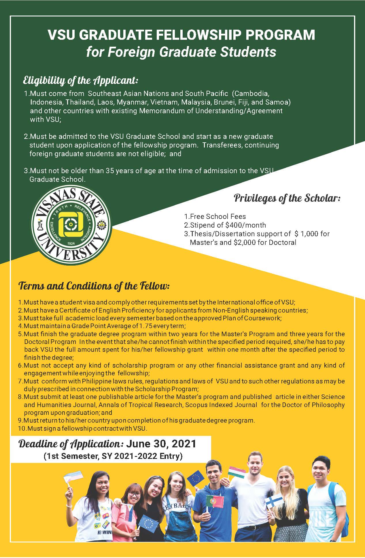 VSU Graduate Fellowship Program | Visayas State University